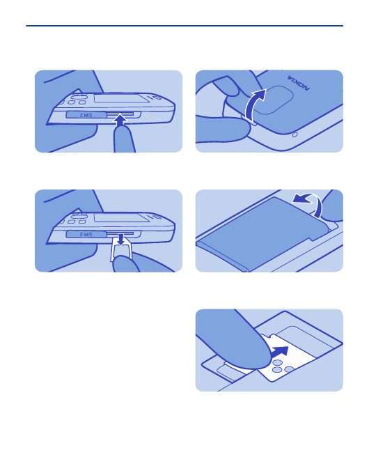Insert or remove a second SIM card - Nokia 112