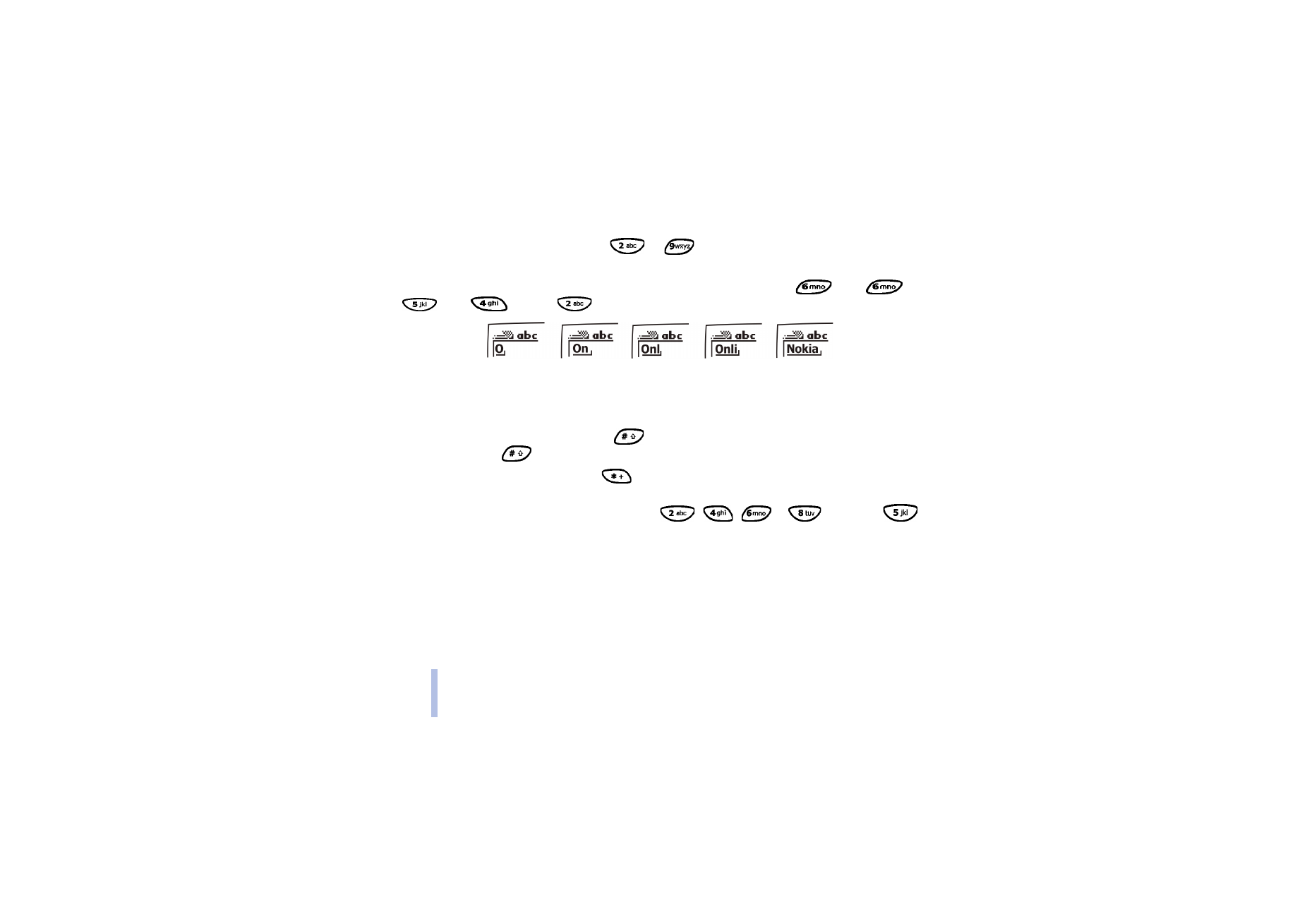 Setting predictive text input on or off - Nokia 6310i